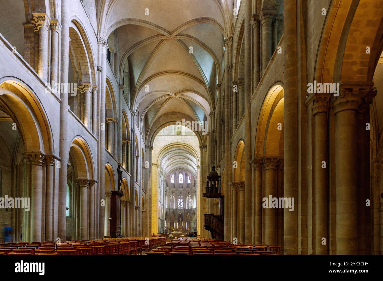 Inside abbaye aux hommes in hi-res stock photography and images - Alamy