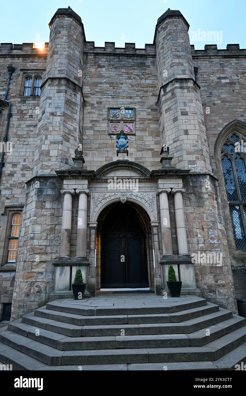 Durham Castle University Entrance with Road towards Great Gate Stock ...