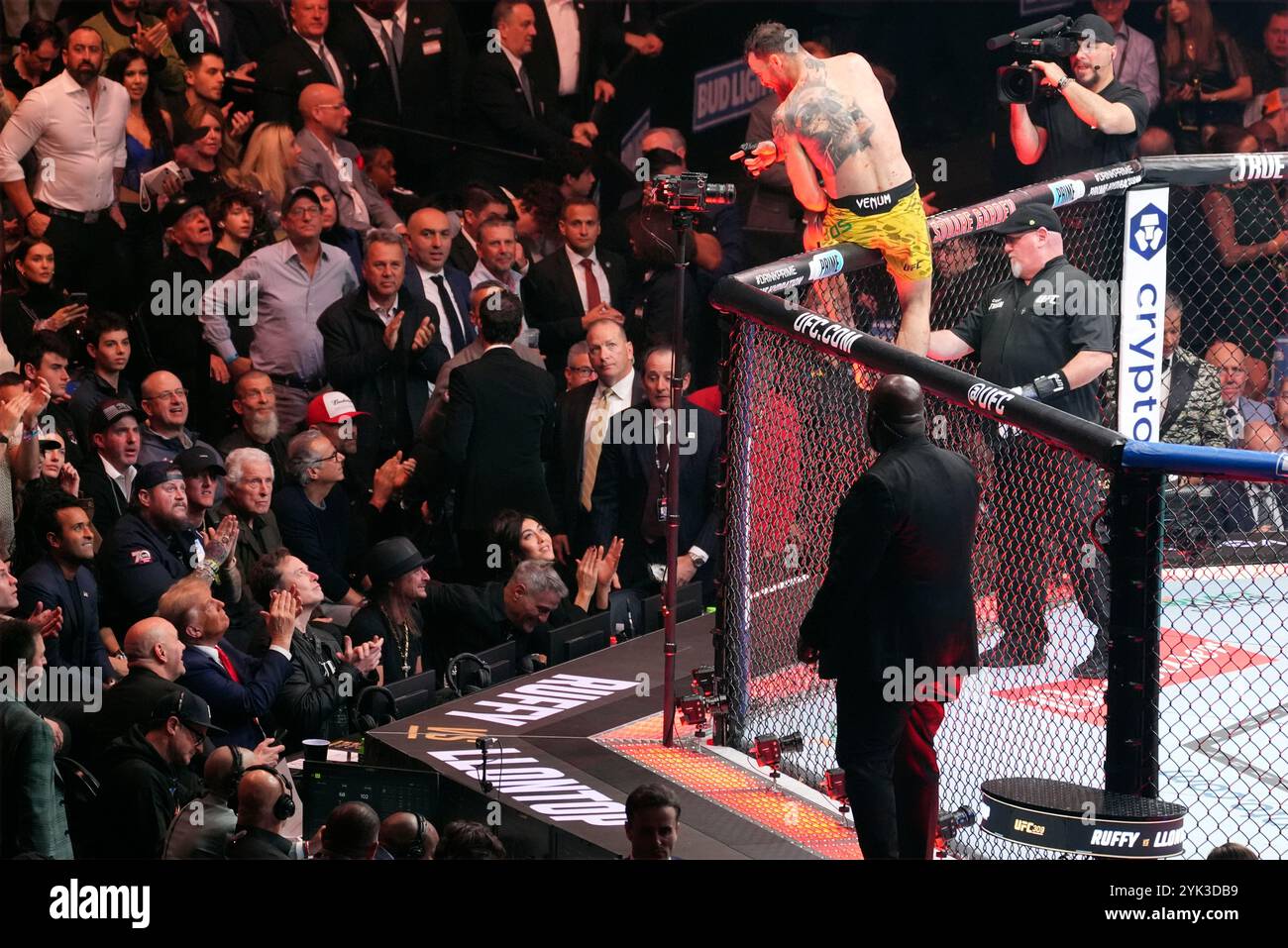 Dana White, President-elect Donald Trump, Elon Musk and Kid Rock watch ...