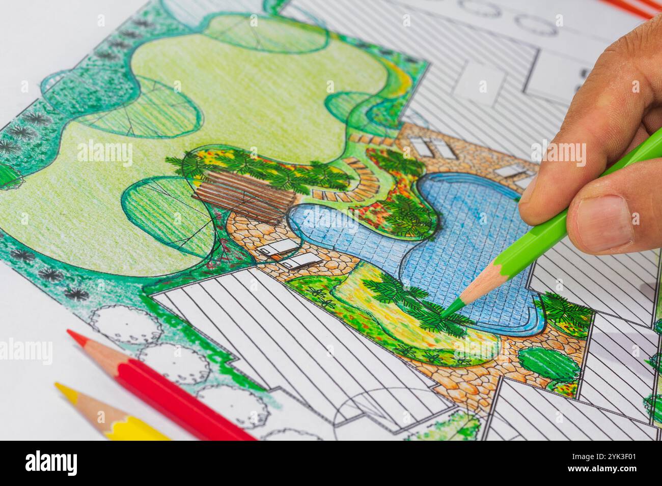 Landscape architect student learning garden hi-res stock photography ...