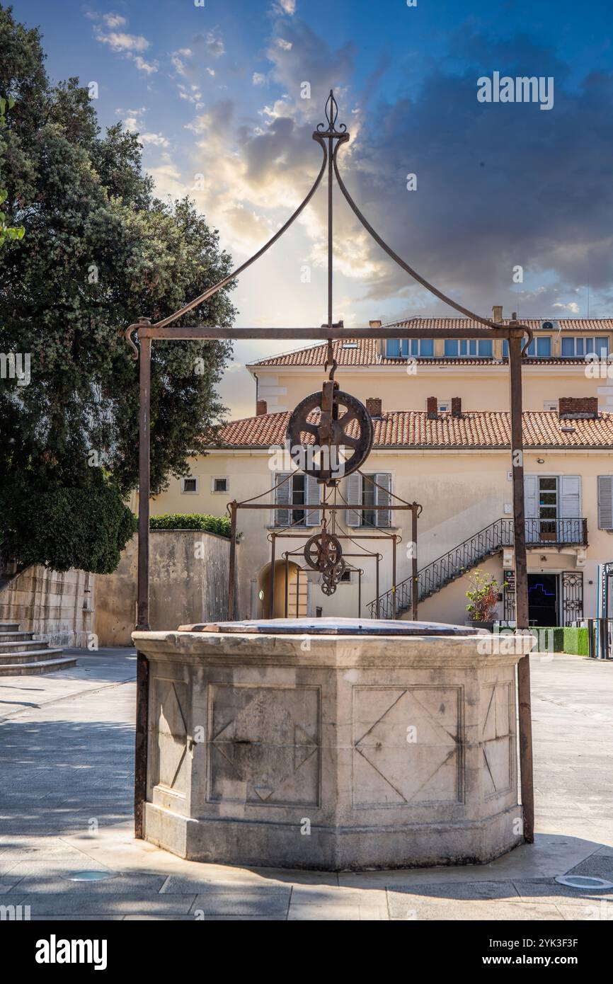 Zadar, public square with 5 magnificent stone fountains from the 16th ...