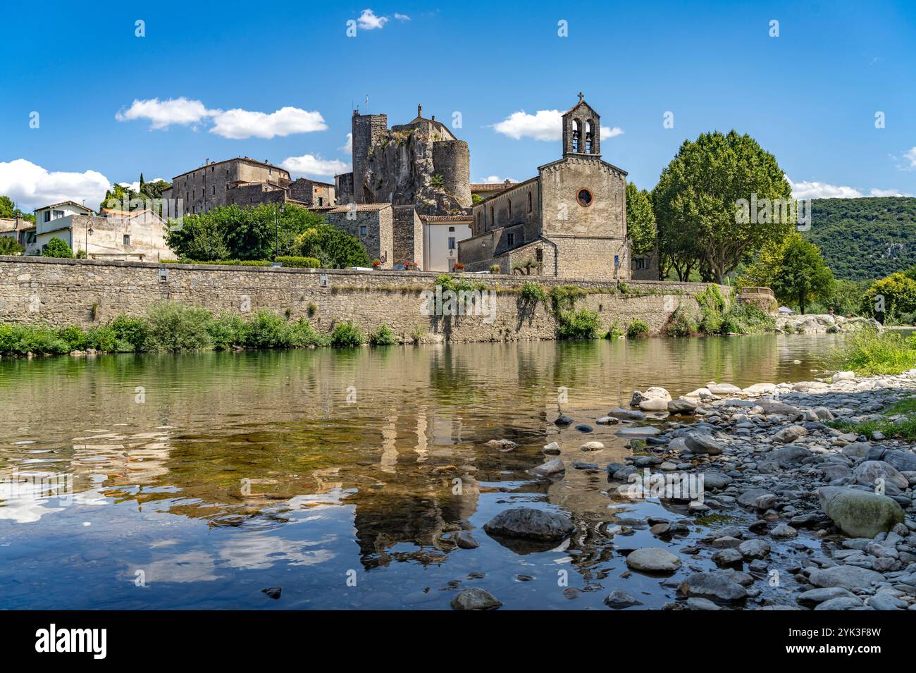 The Sainte-Marie-Madeleine church, Chateau de Laroque castle and the ...