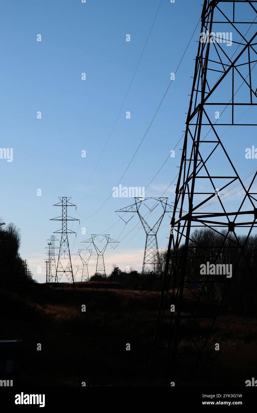 Power lines, microwave towers, electric lines and electric poles in ...