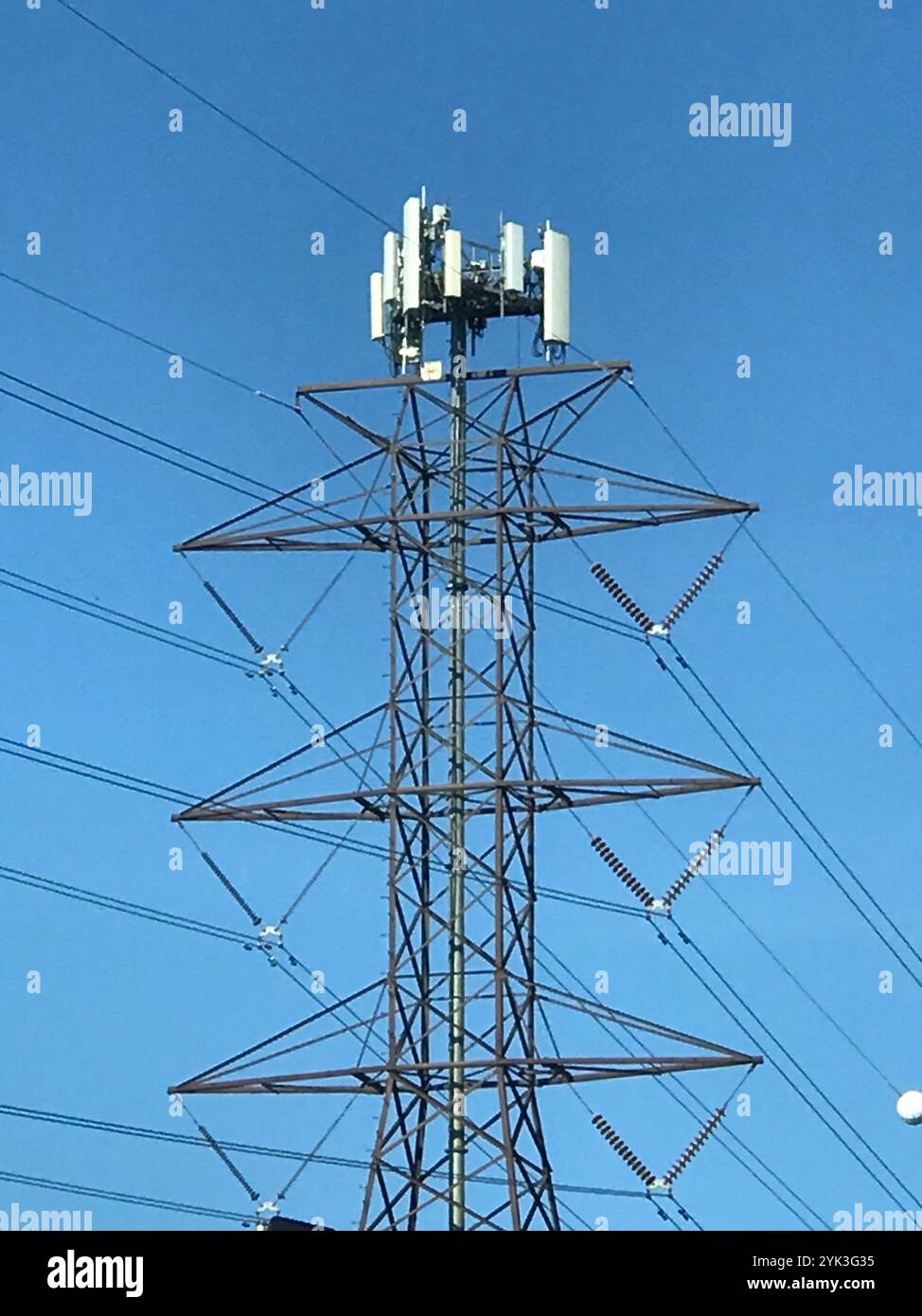 Power lines, microwave towers, electric lines and electric poles in ...