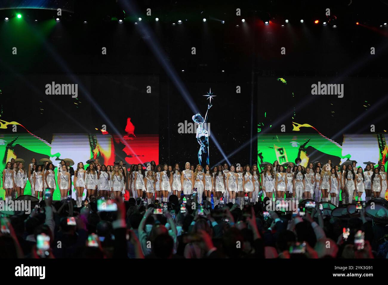 The contestants pose for the public during the final round of the 73rd ...