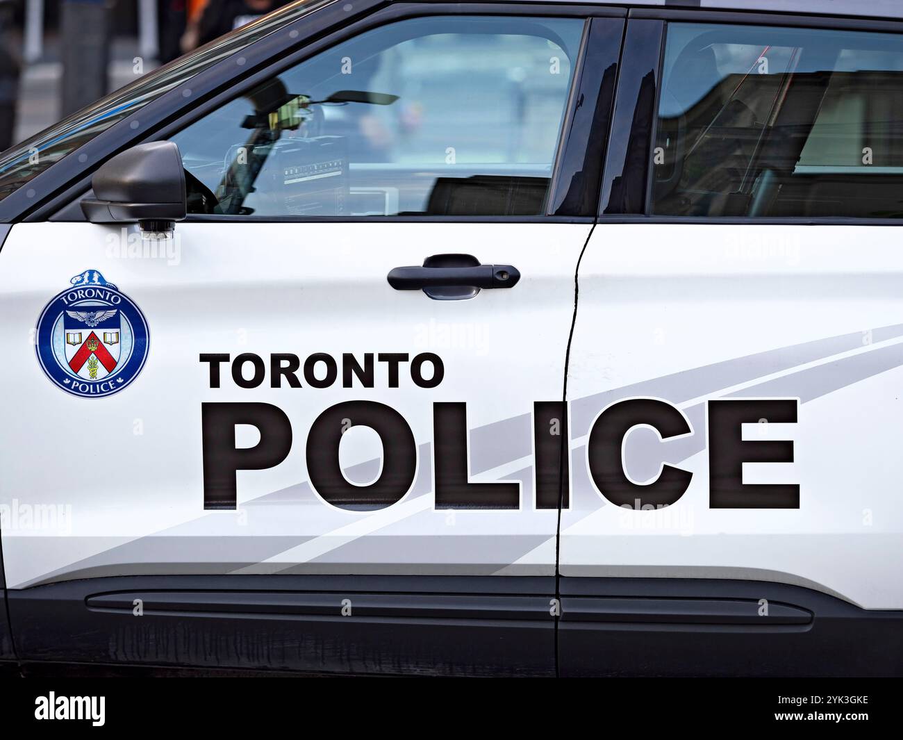Toronto Canada / A Toronto Police Cruiser blocks Bloor Street West , in ...