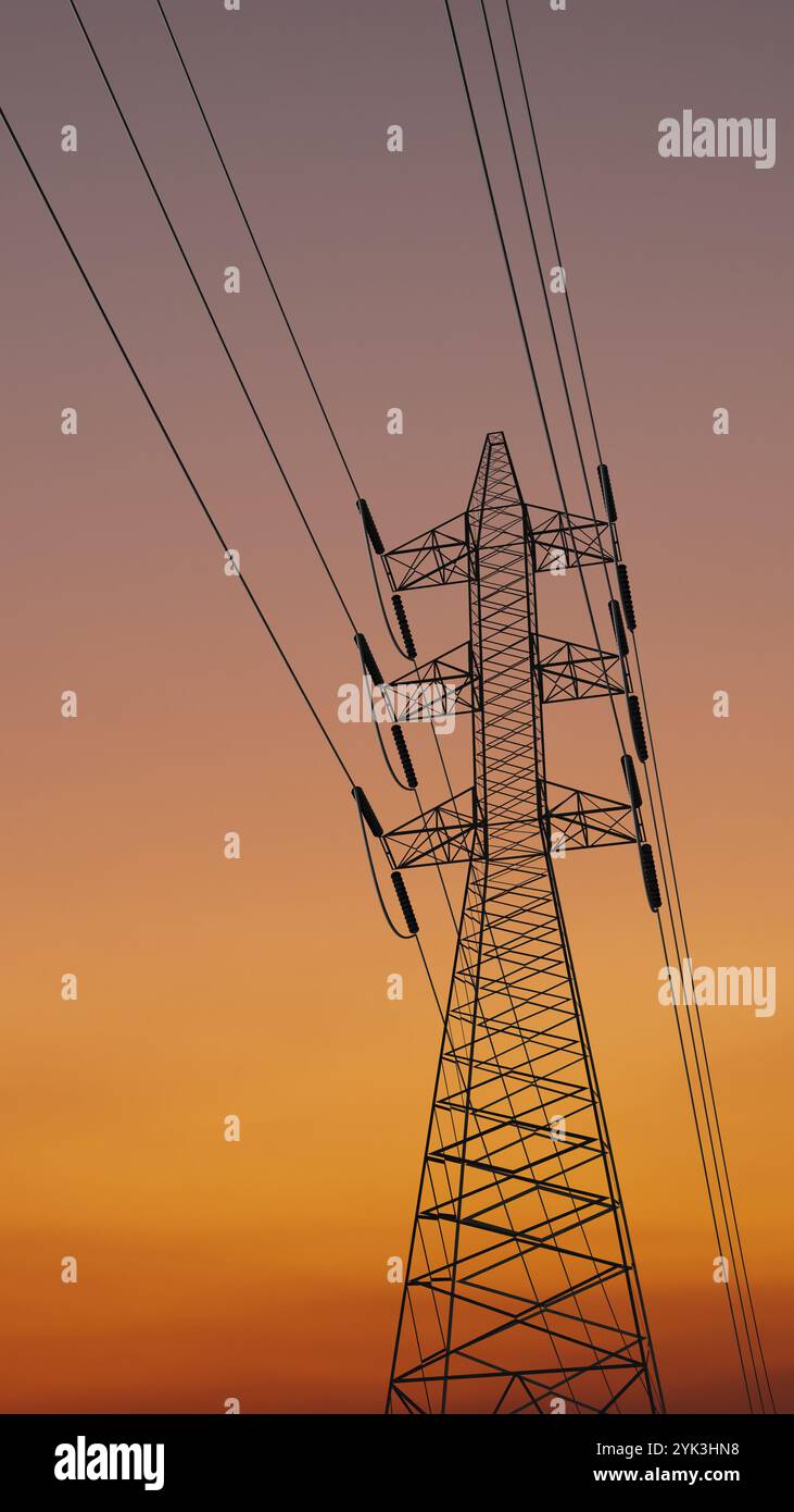 Power Lines Delivering Electricity at High Voltage Stock Photo - Alamy