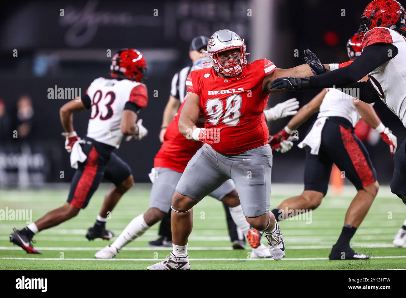 Las Vegas, NV, USA. 16th Nov, 2024. UNLV Rebels defensive lineman Tatuo ...