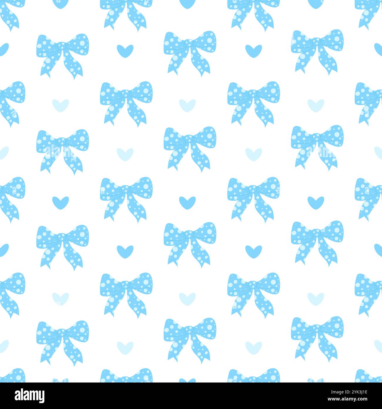 Soft blue polka dots bow. Coquette Seamless pattern decorative bow-knot ...