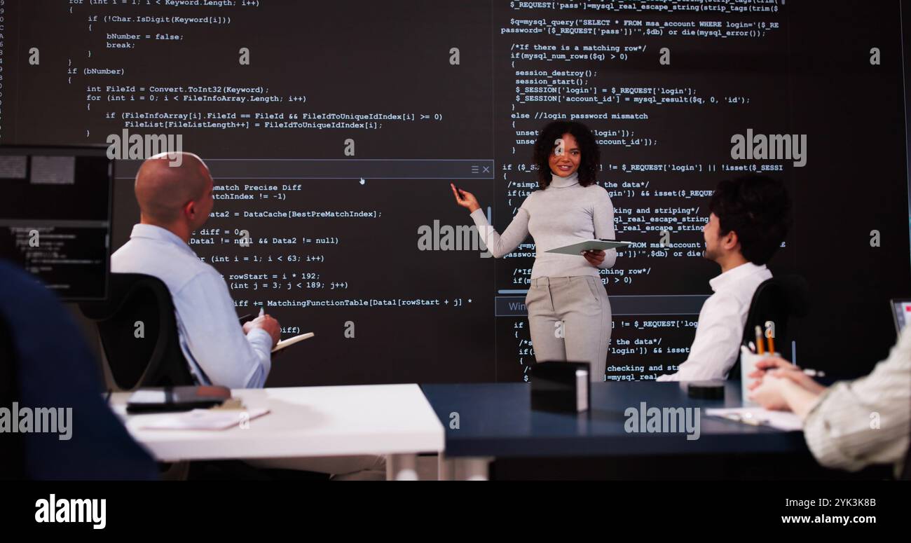 Programmer Code Training In Classroom. Business People Team Stock Photo ...