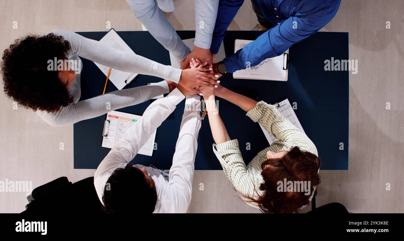 Professional Business Team Huddle And Hands. Diverse Group Management Stock Photo - Alamy