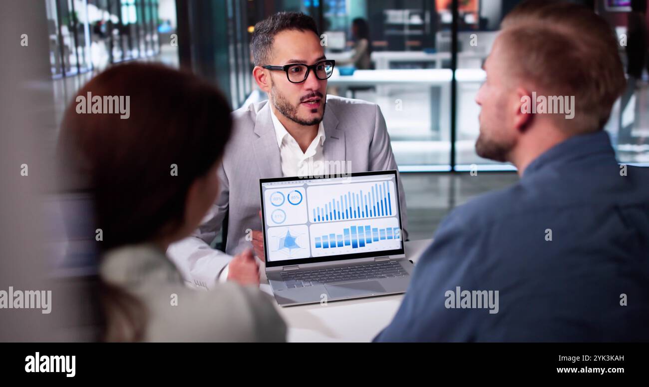 Financial Planner Giving Advice To Customer Client Stock Photo - Alamy