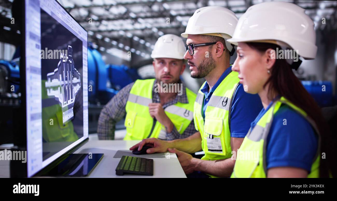 Engineer Operators Using Scada System At Industrial Plant Stock Photo ...