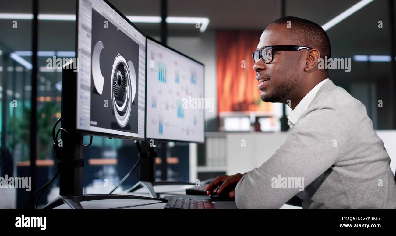 Engineer Using 3D CAD Software On PC Stock Photo - Alamy