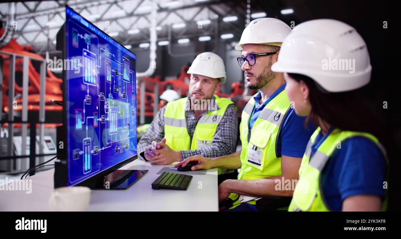 Engineer Operator Using Scada System At Industrial Plant Stock Photo - Alamy