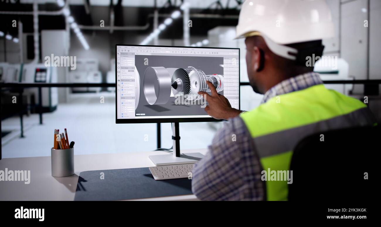 Engineer Using 3D CAD Software On PC Stock Photo - Alamy