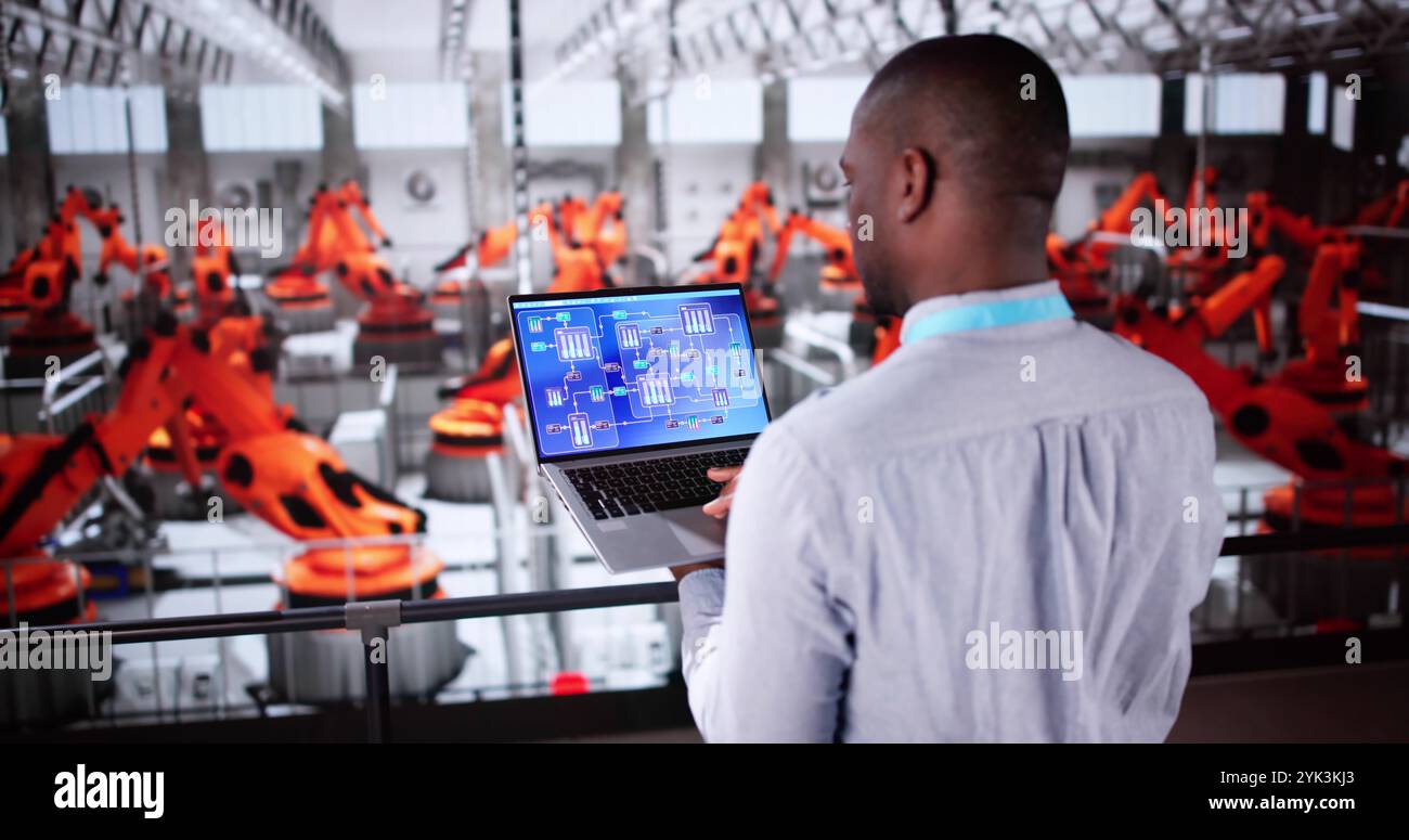 Engineer Operators Using Scada System At Industrial Plant Stock Photo ...