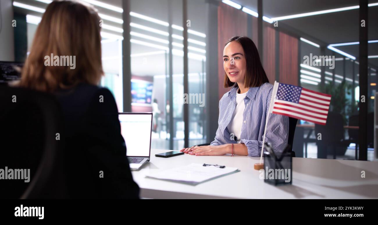 US Immigration Application And Consular Visa Interview Stock Photo - Alamy