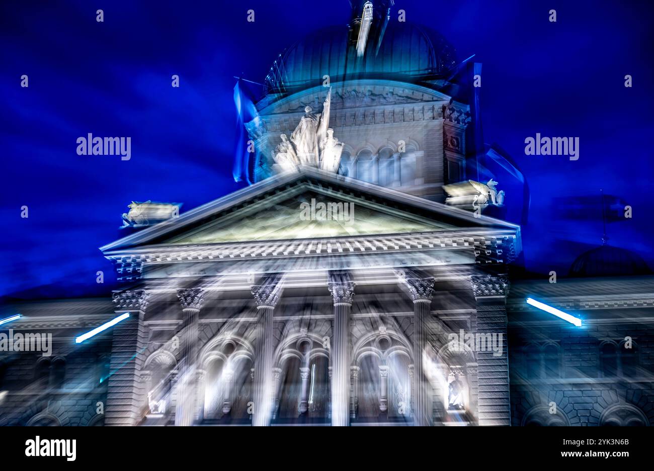 Beautiful Bundeshaus Illuminated Parliament Building or Federal Palace ...