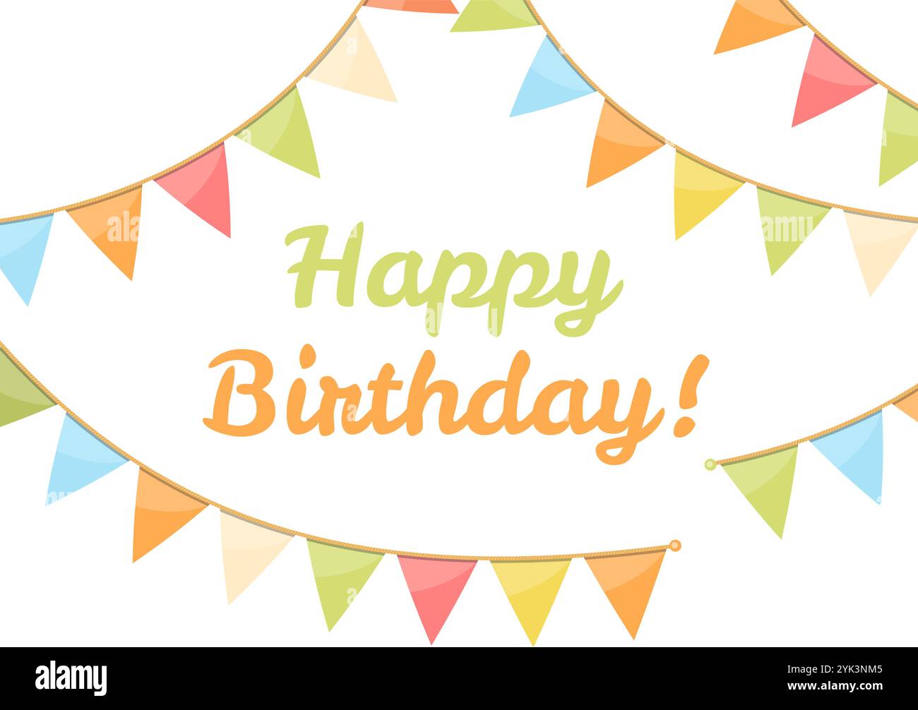 Birthday greetings with bunting, vector eps10 illustration Stock Vector ...