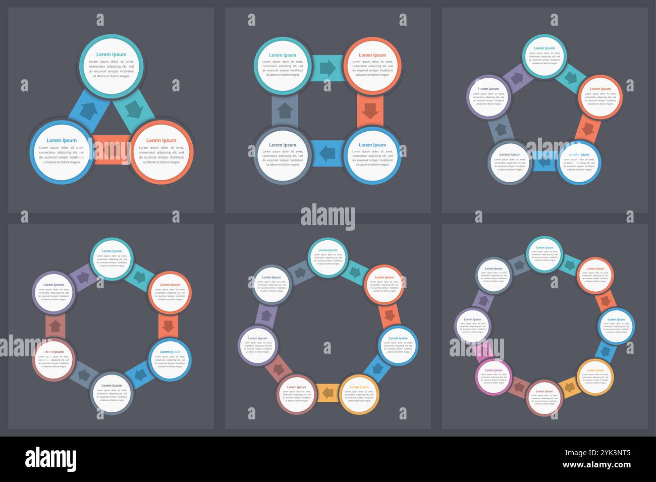 Circle flow chart seven elements hi-res stock photography and images ...