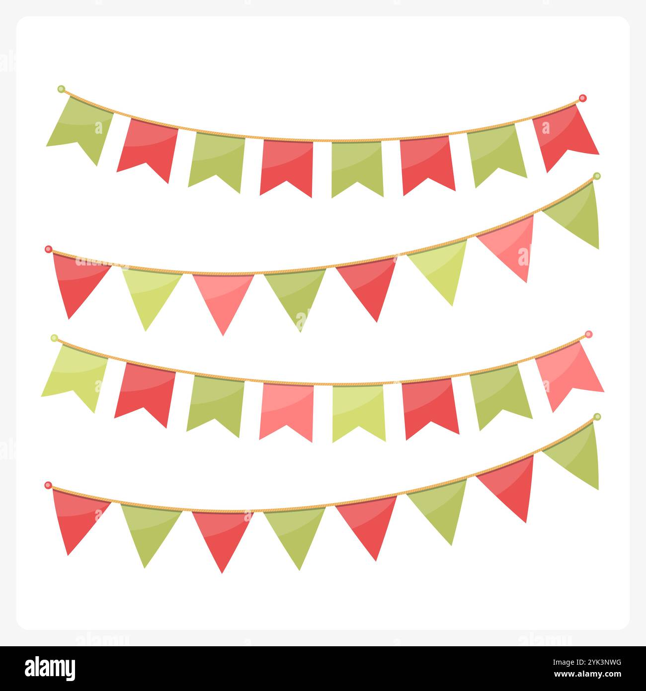 Colorful bunting for decoration of invitations, greeting cards etc ...