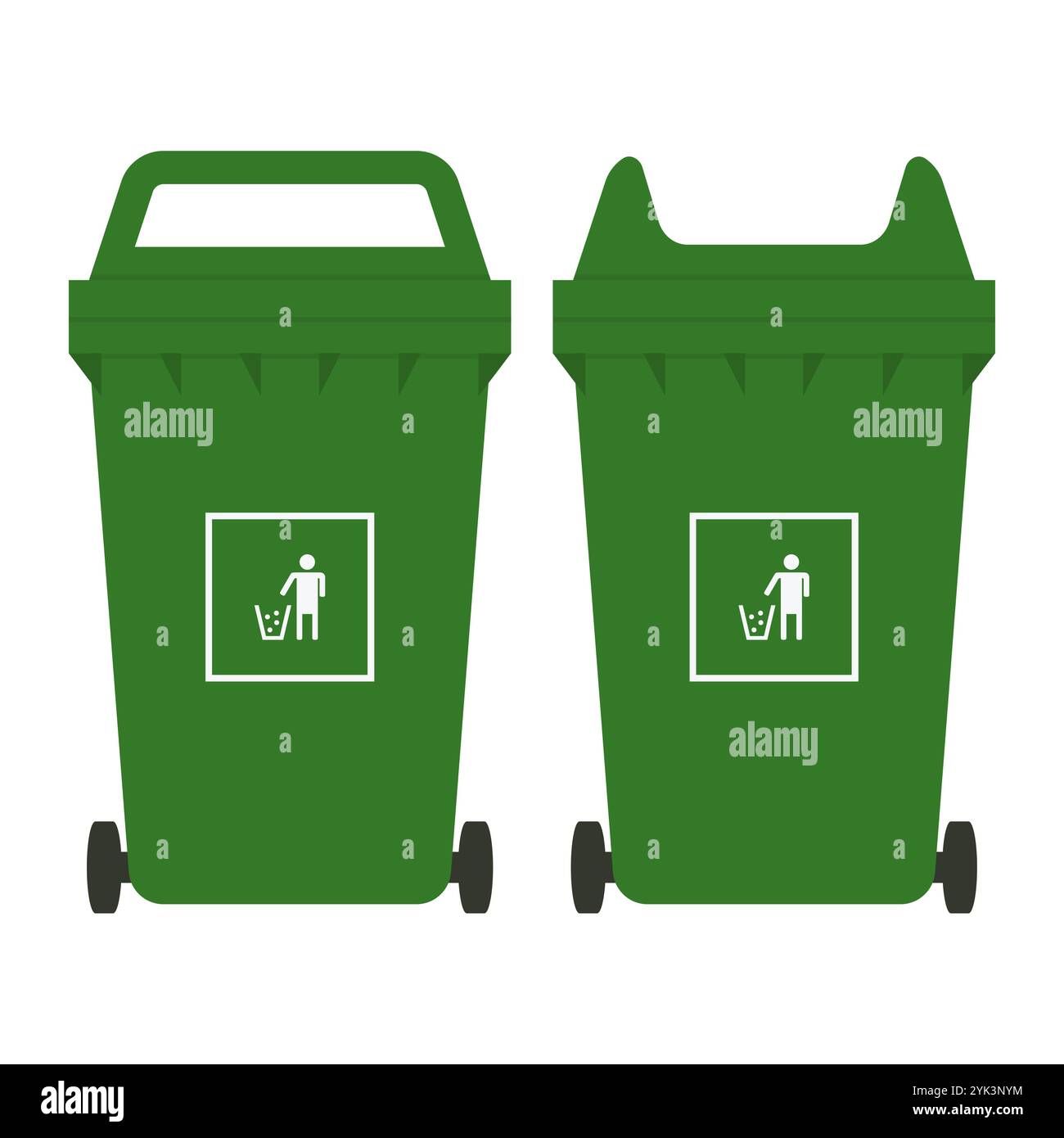 Recycling Bin Vector. Green Recycling Trash Can. Garbage Bin Element ...