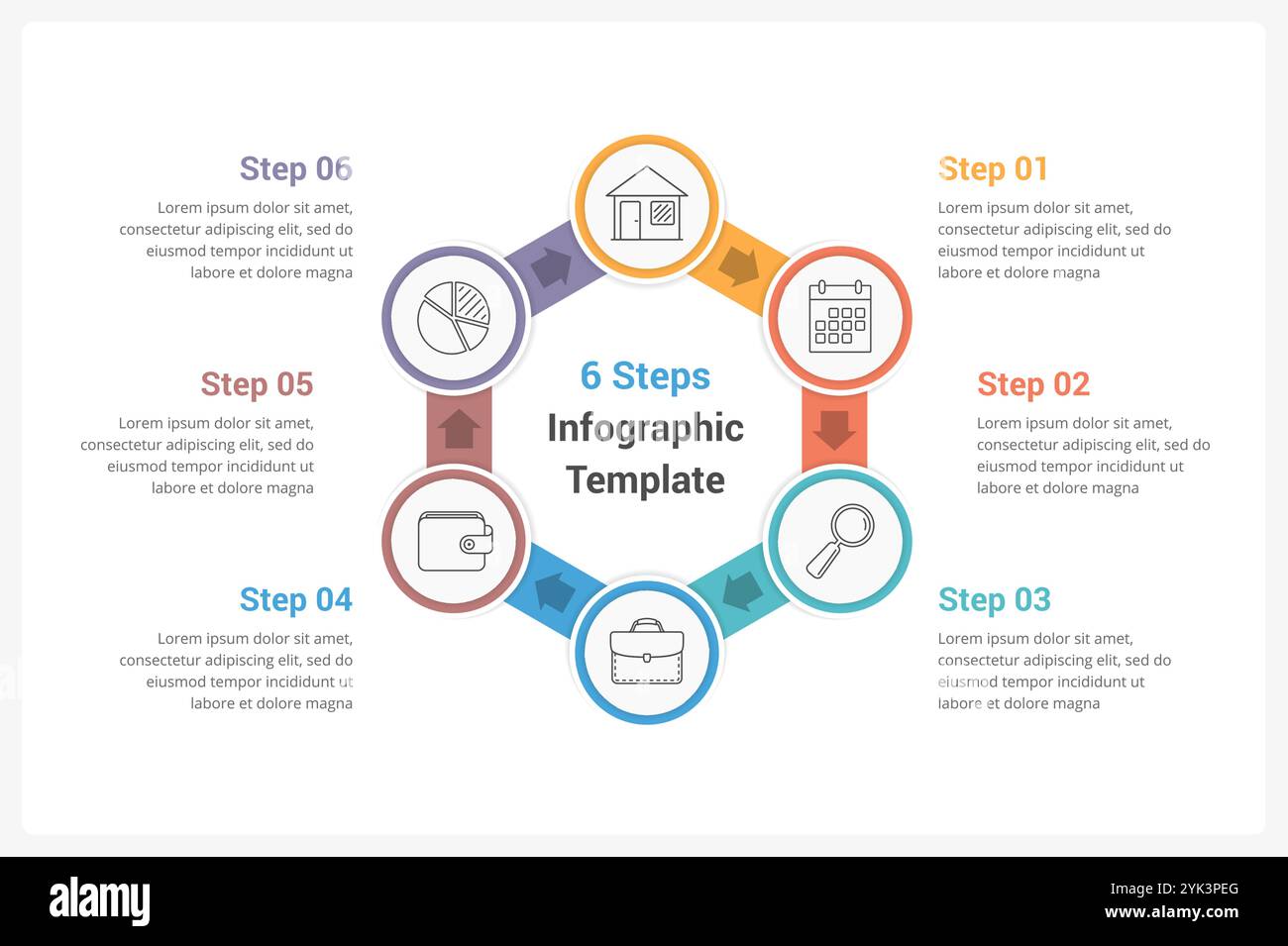 Circle infographics template with six elements, vector eps10 ...