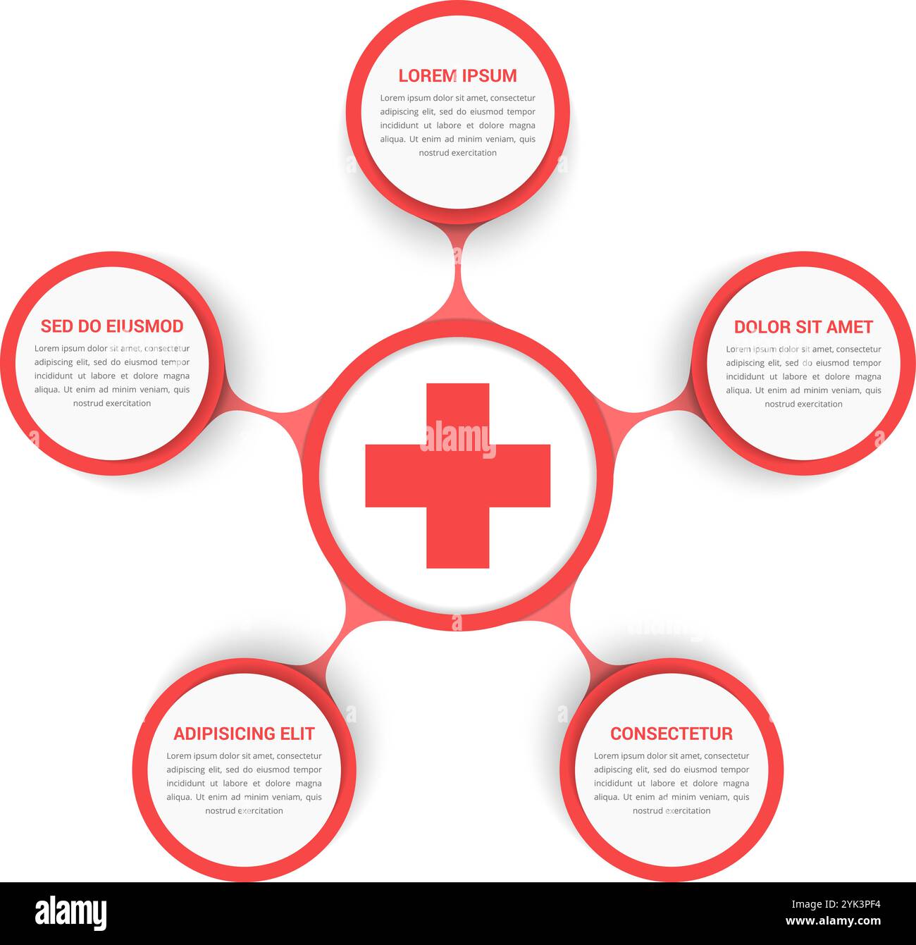 Medical infographics with 5 elements, steps or options, vector eps10 ...