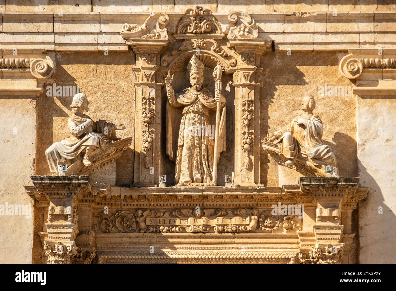 Detail of the Chiesa Matrice of Mesagne (also called Mother Church) in ...