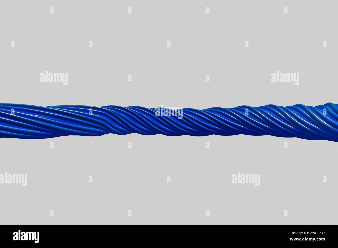 A blue wire is shown in a white background Stock Photo - Alamy