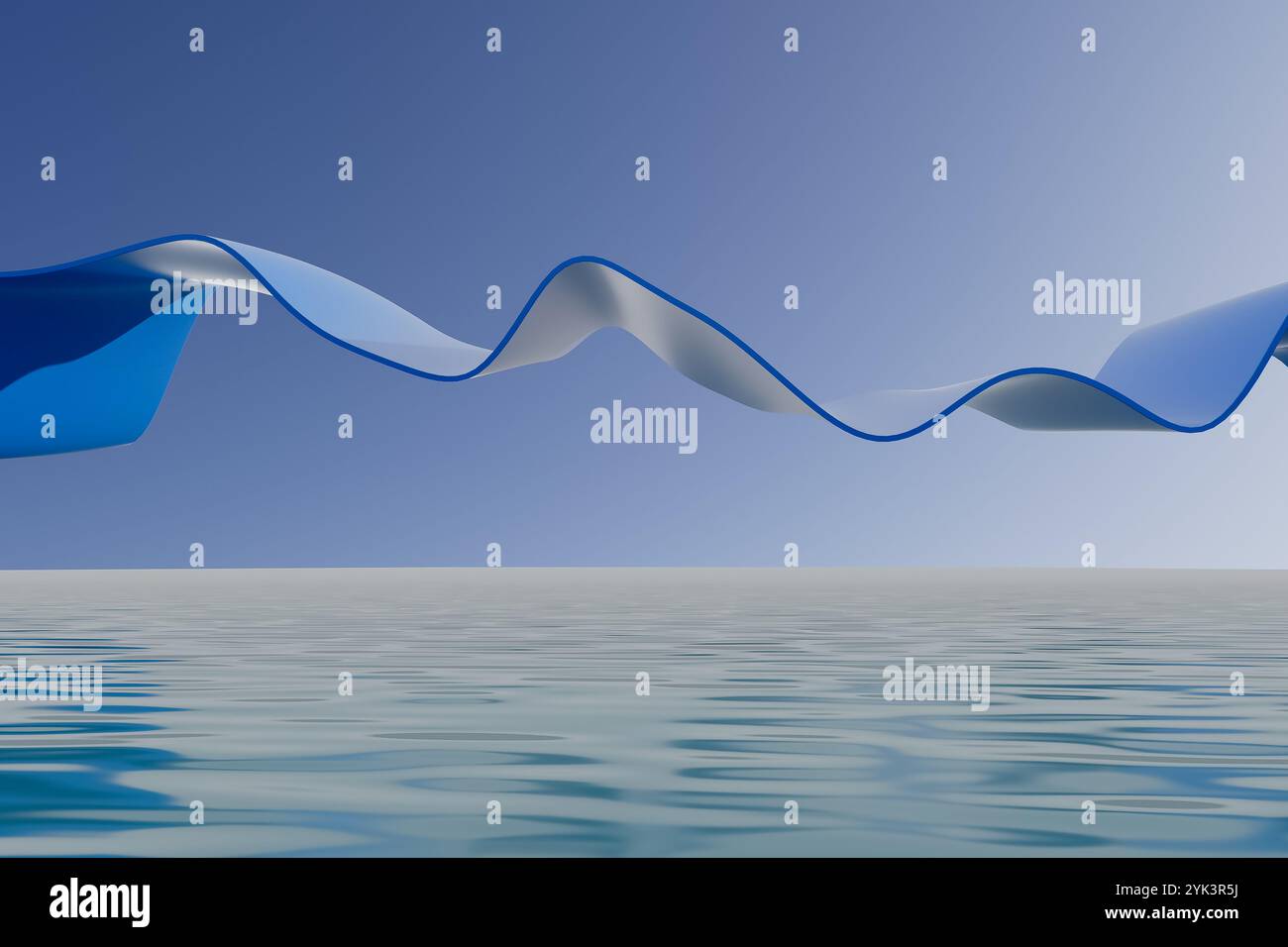 A blue and white wave is floating in the ocean Stock Photo - Alamy