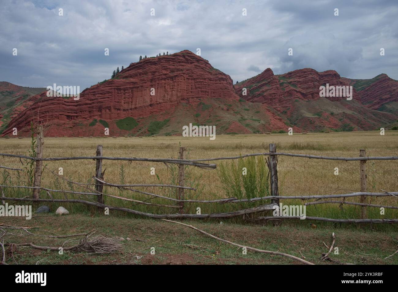 Scenic red rocks mountains in Kyrgyzstan Stock Photo - Alamy