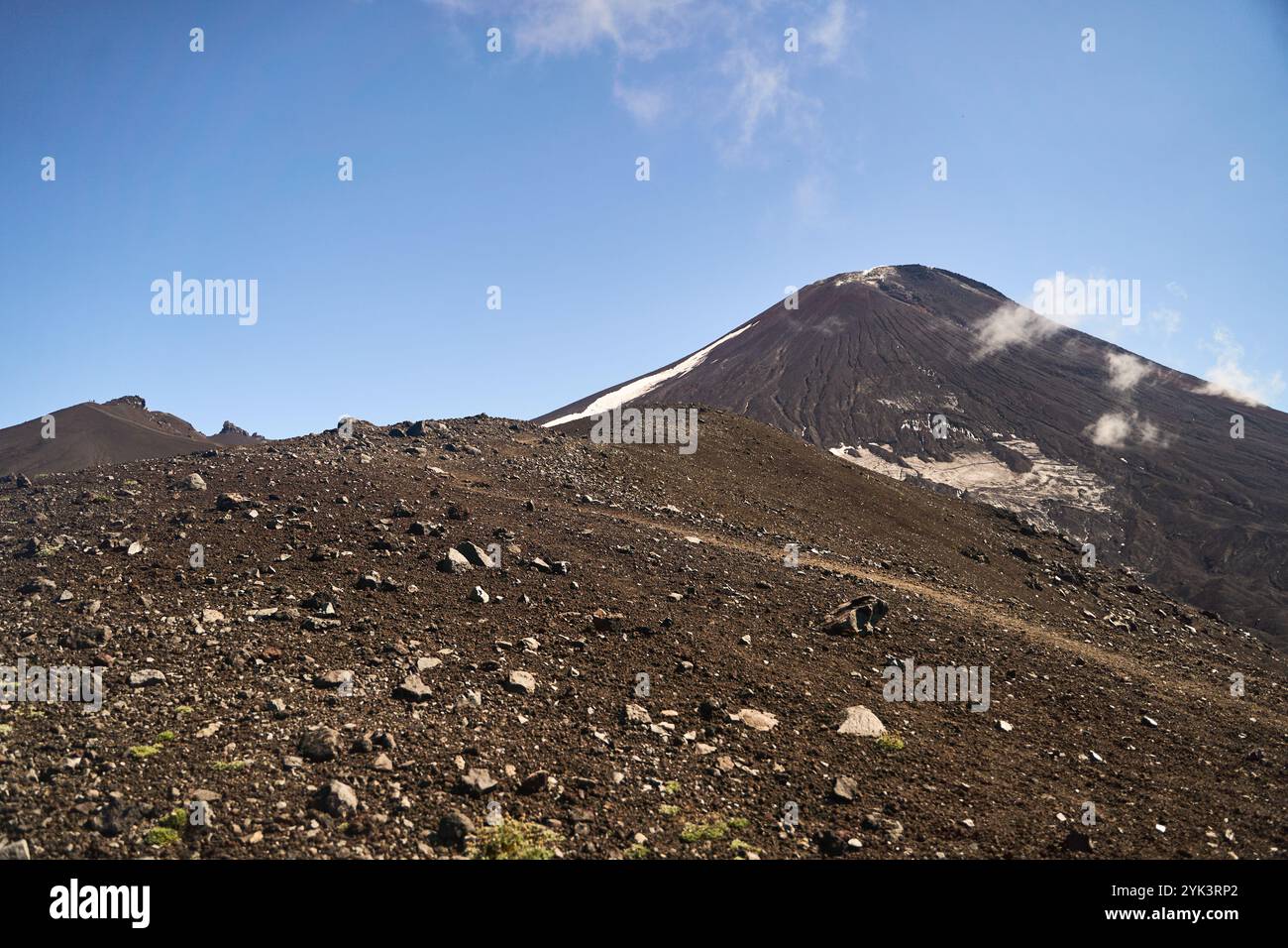 Avachinsky volcano. The majestic volcanic peak stands proudly under a ...