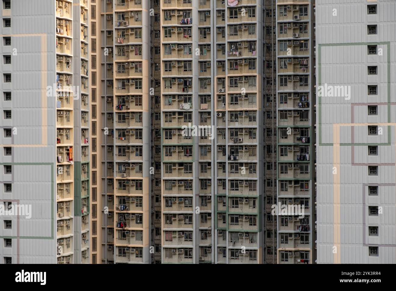 The typical housing complex in Hong Kong showcases a series of high ...