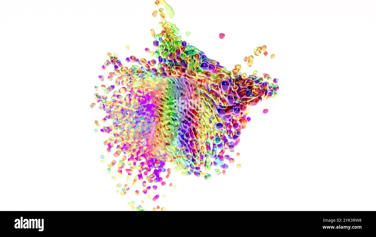 Color rainbow splash of water on white bg 3d render Stock Photo - Alamy