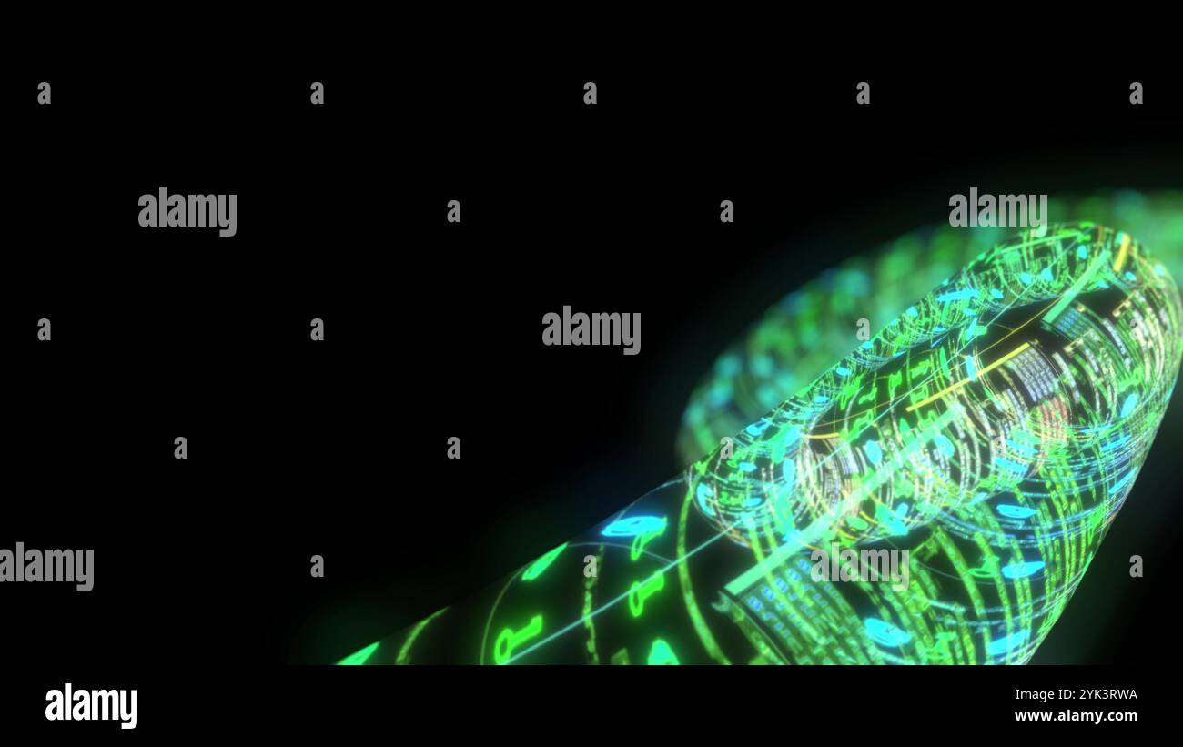 Cyber curve line data connection 3d render Stock Photo - Alamy