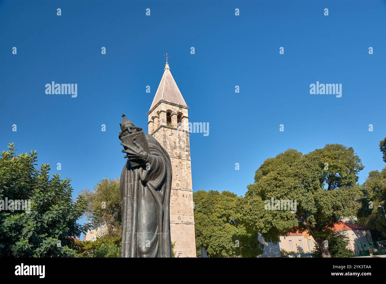 Split, Croatia;Octubre,12,2024:The statue of Gregory of Nin stands ...