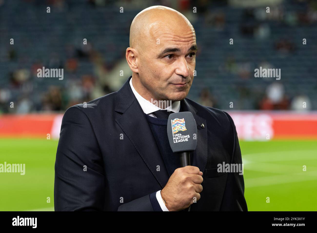 Portugal coach Roberto Martinez giving an interview before the UEFA ...