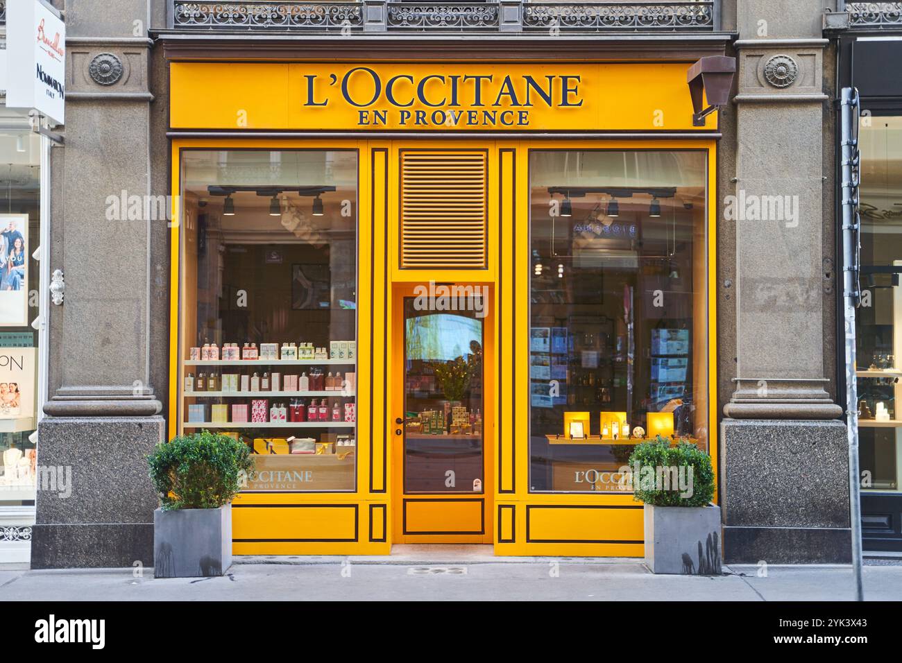 Vienna, Austria - October 19, 2022: The LOccitane Storefront features a ...