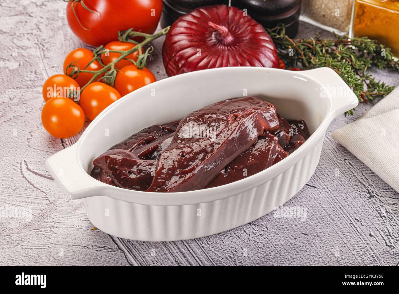 Raw dietary beef liver hi-res stock photography and images - Alamy