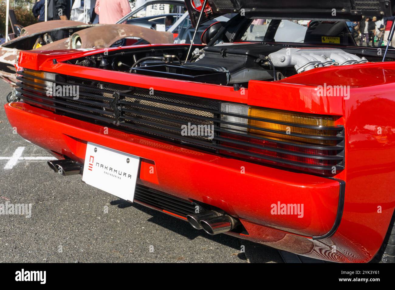a rosso corsa red Ferrari Testarossa classic 1980s Italian sports car ...