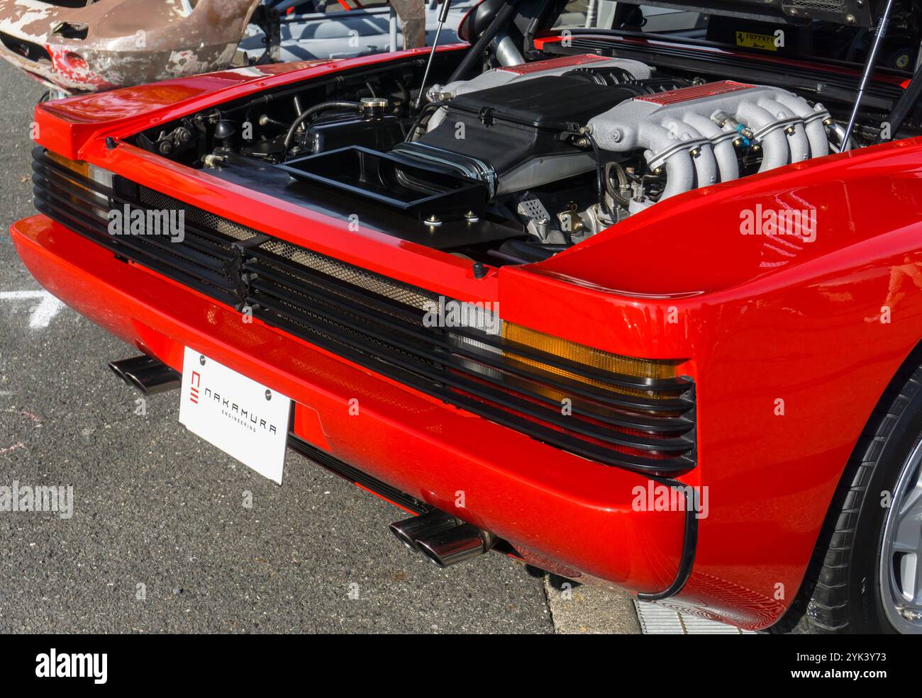 a rosso corsa red Ferrari Testarossa classic 1980s Italian sports car ...