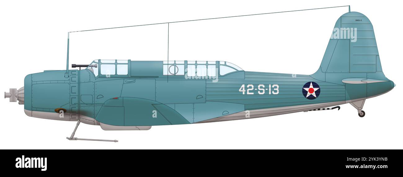 Vought SB2U-2 Vindicator (42-S-13) of the VS-42, USS Ranger, November ...