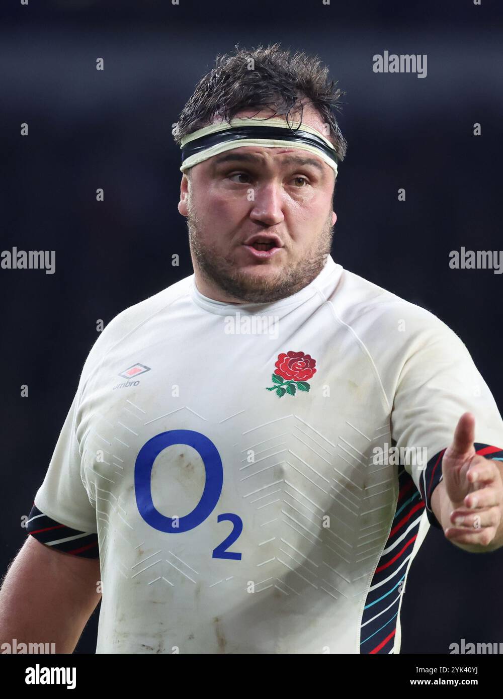 London, UK. 16th Nov, 2024. England's Jamie George (Saracens) in action ...