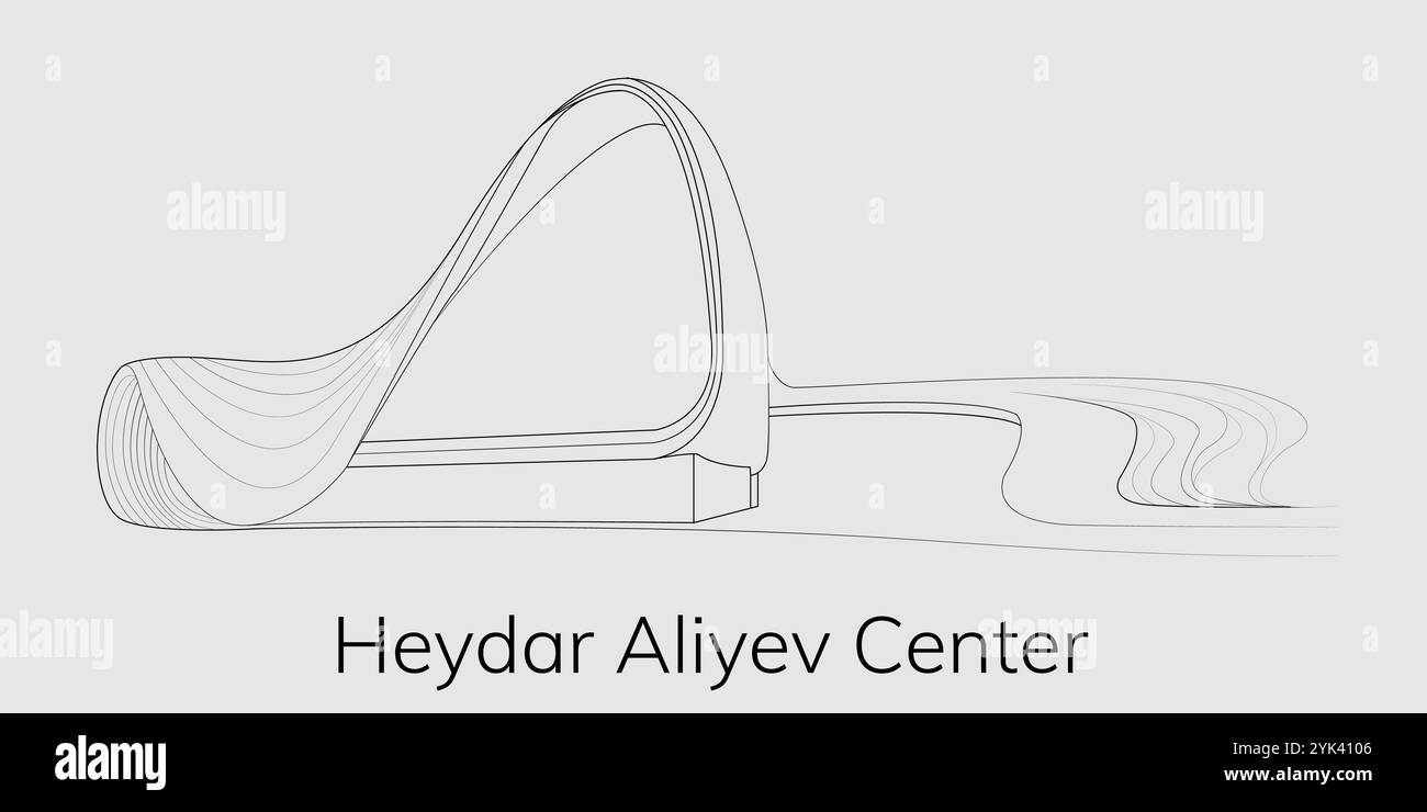 Heydar Aliyev Center. Line Art Illustration Stock Vector Image & Art ...