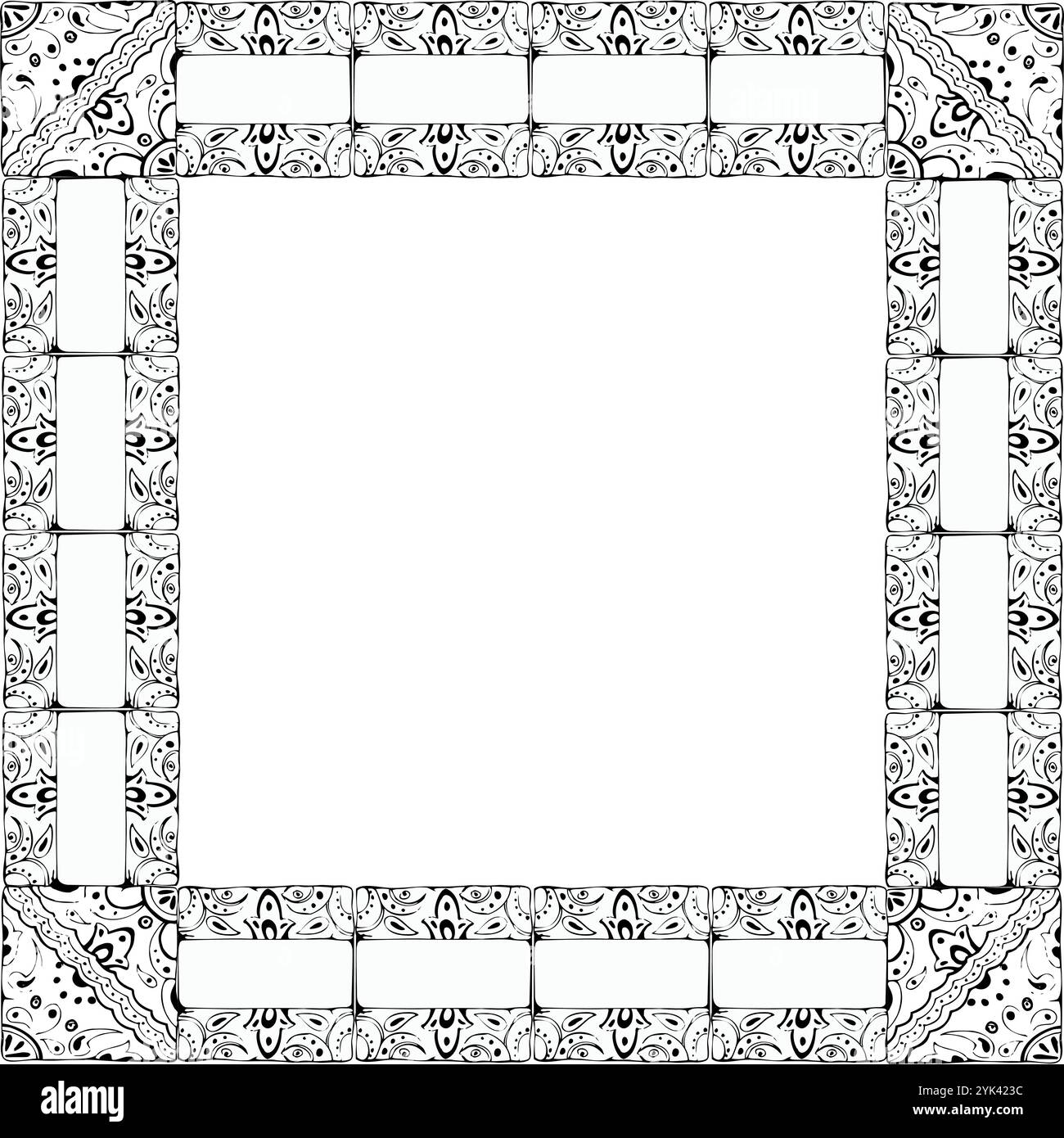 Mexican Arabic Mediterranean Moroccan mosaic motif, azulejo wall floor ...