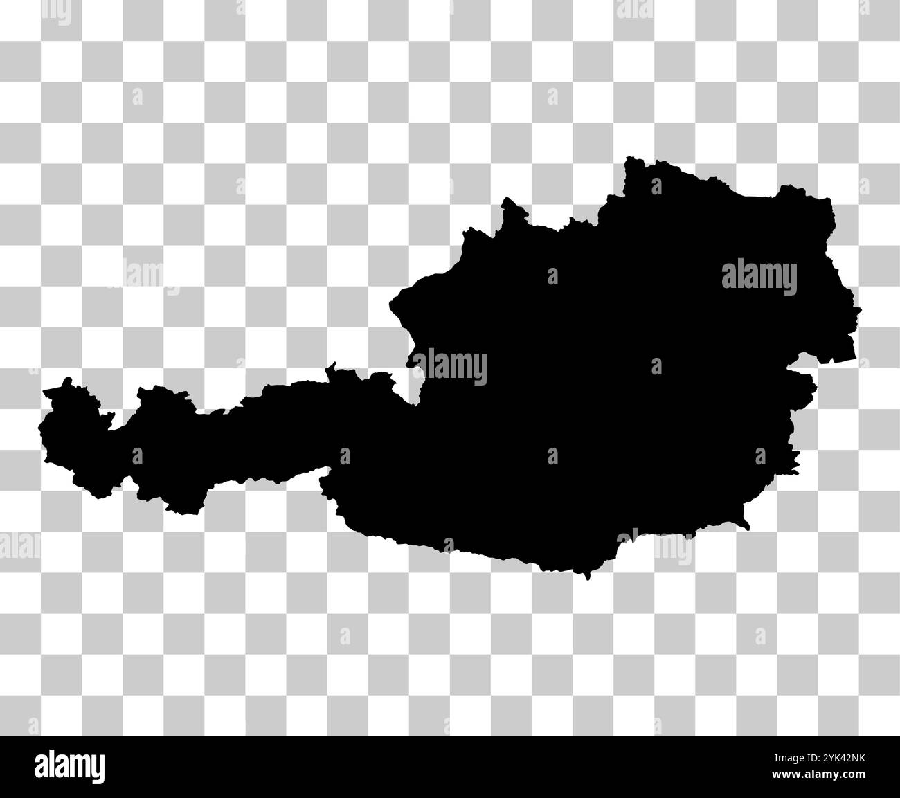 Austria vector silhouette map Black and White Stock Photos & Images - Alamy