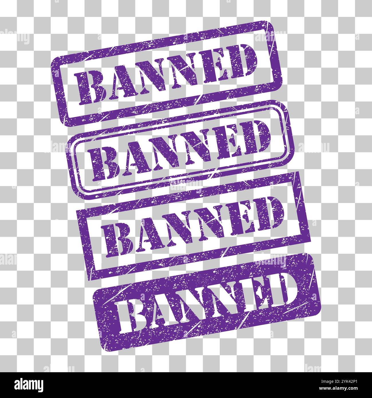 Set of Banned stamp symbol, label sticker sign button, text banner ...