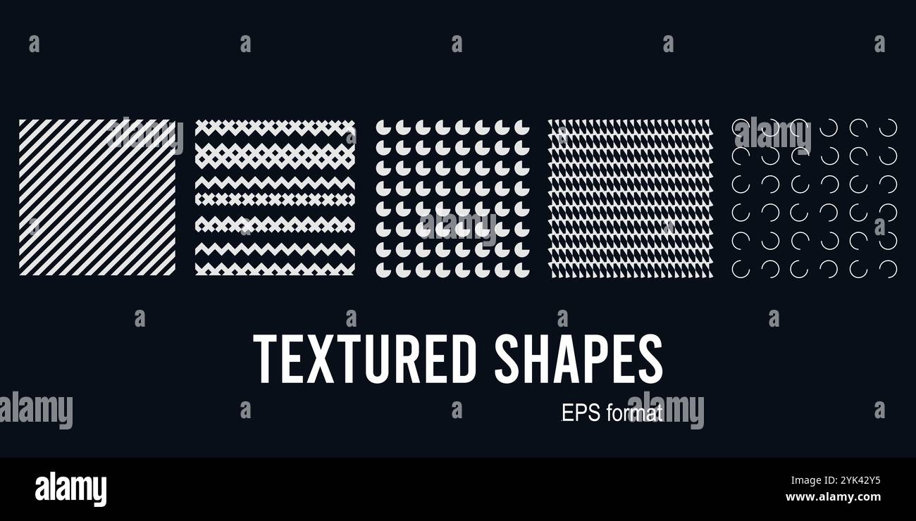 Textured Shapes on Black Background. Illustration Stock Vector Image ...